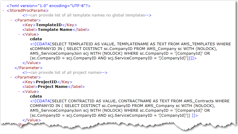 Specifying Predefined Parameters in a Custom Stored Procedure Report