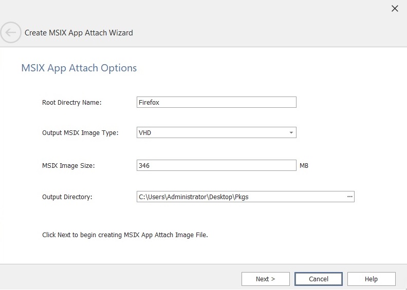 Creating MSIX App Attach