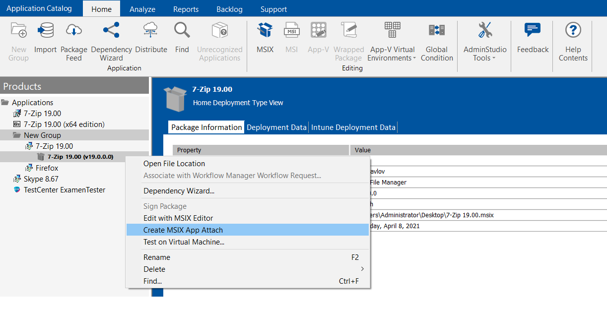 Creating MSIX App Attach