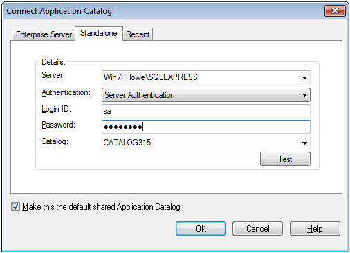 Specifying a Default AdminStudio Application Catalog
