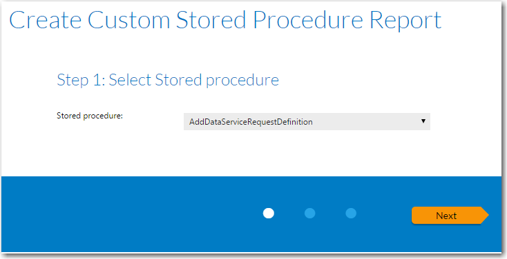 Generating a Custom Stored Procedure Report