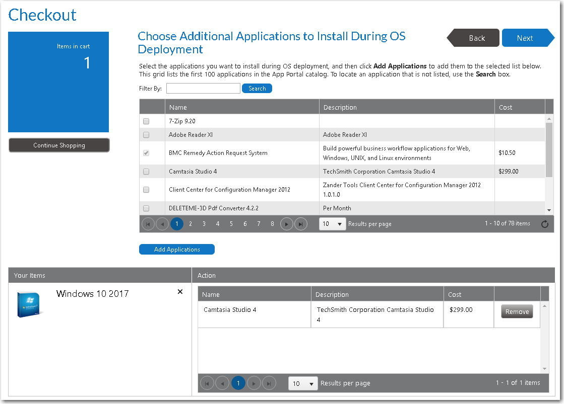 Choosing Additional Applications to Install During an OS Deployment