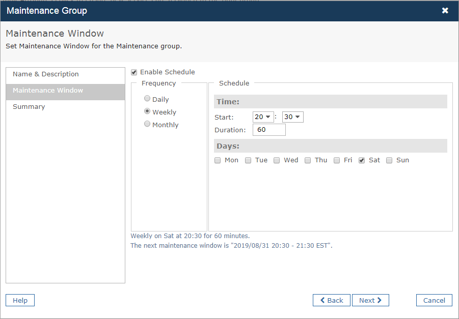 Step 4: Set Maintenance Windows to Fulfill Change Requests