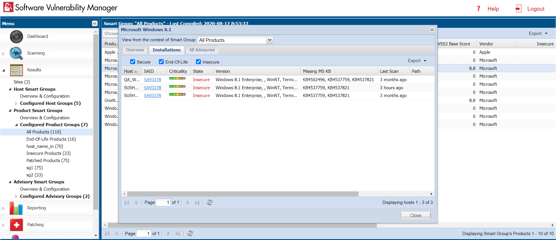 New Missing MS KB Column Available in the Installation Details View