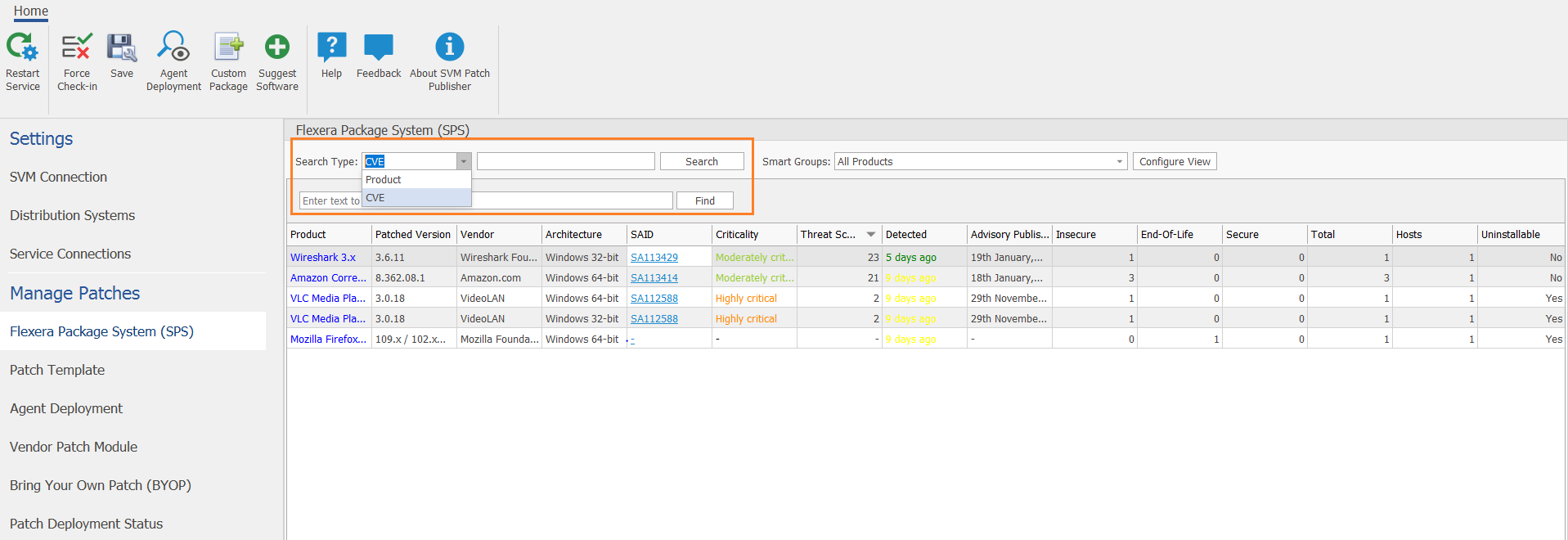 Flexera Package System (SPS) View Enhancements