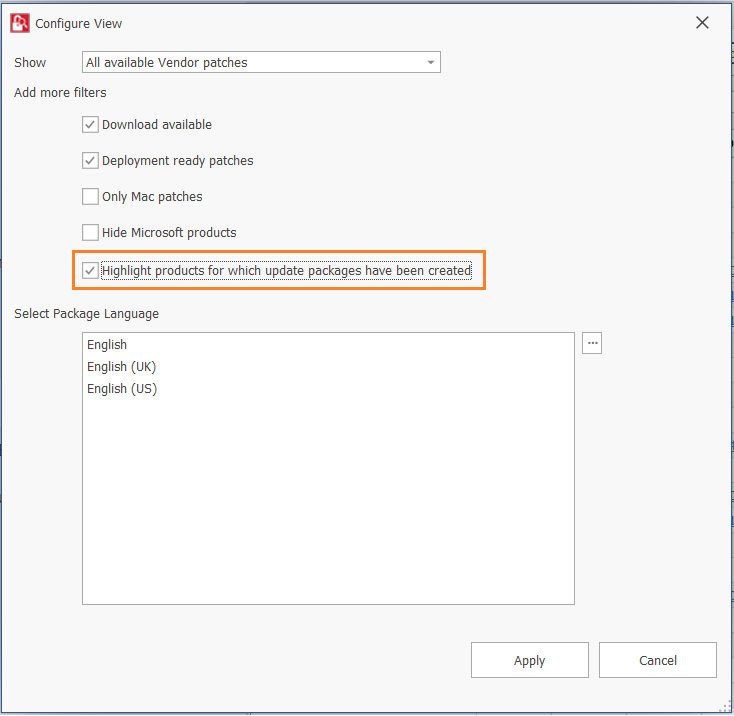 Vendor Patch Module View Enhancements
