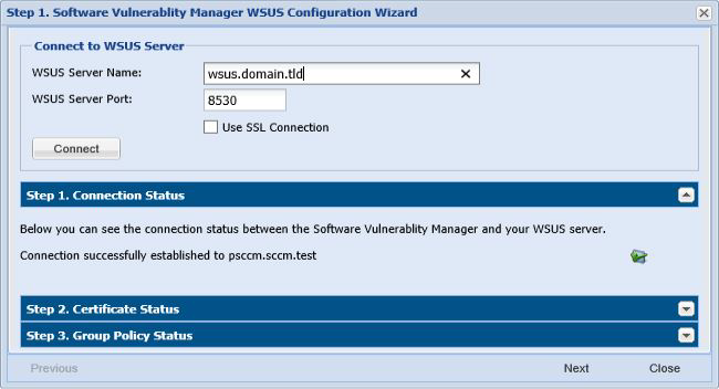 Step 1 – Connection Status