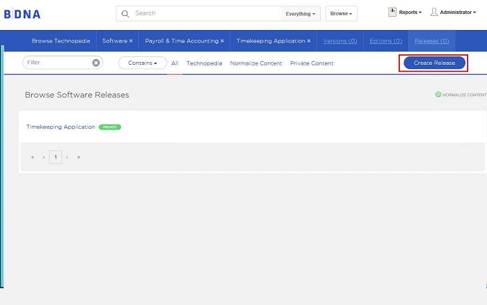 Creating a Software Release in the Private Catalog